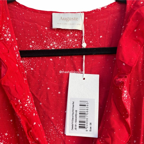 Auguste The Label | Dresses | Auguste Celestial Wrap Midi Dress Red ...